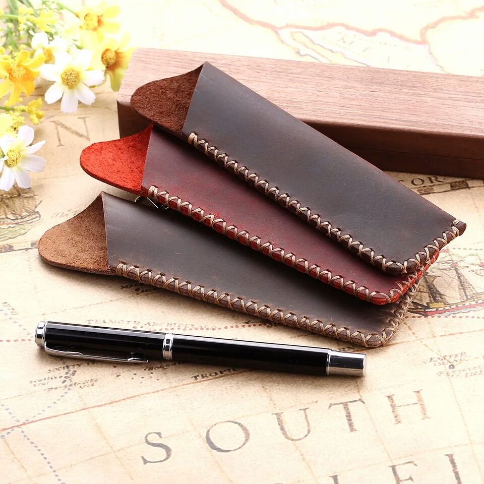 Genuine Leather Pen Pouch Wet And Wise